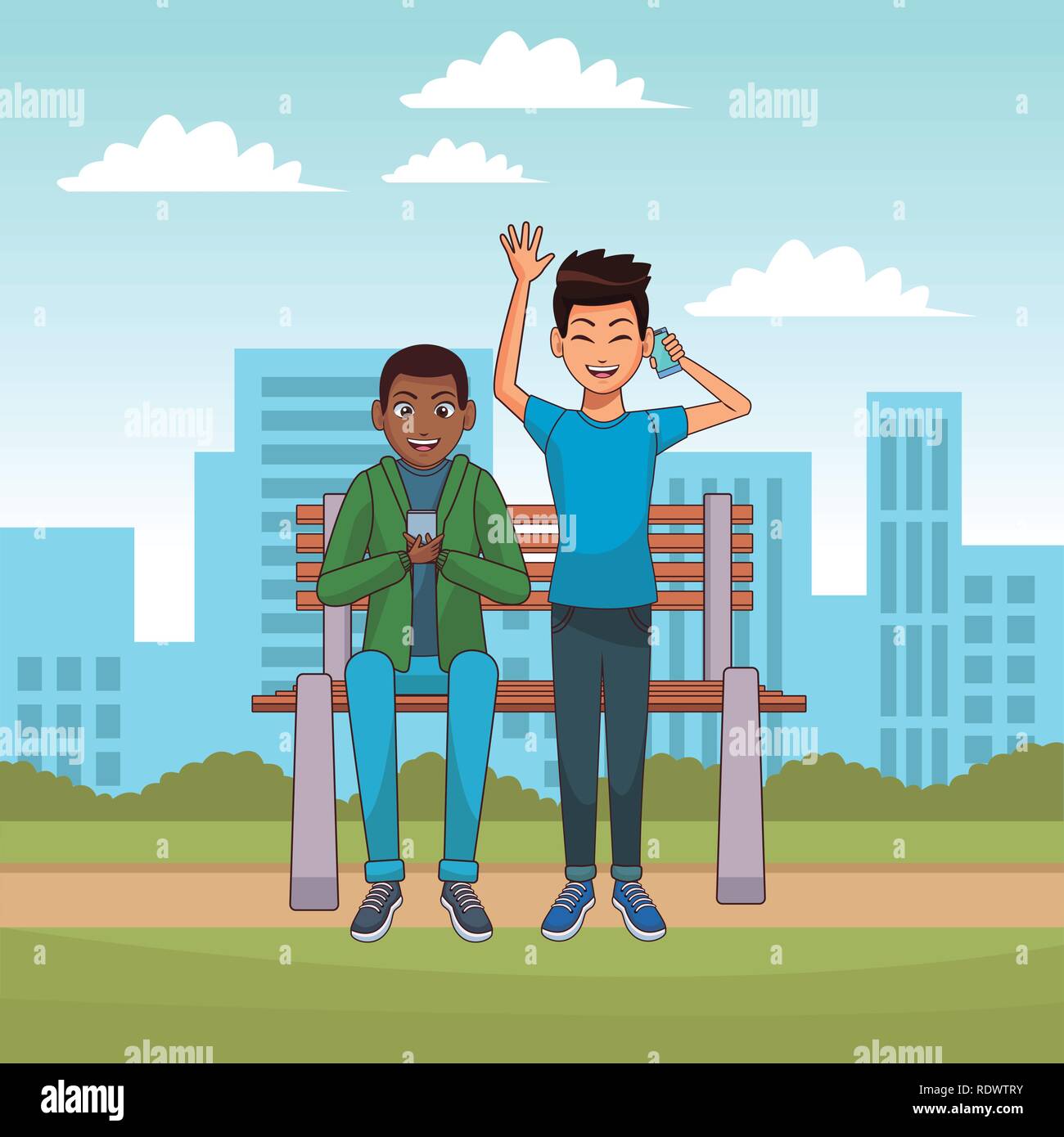 young men cartoon Stock Vector Image & Art - Alamy