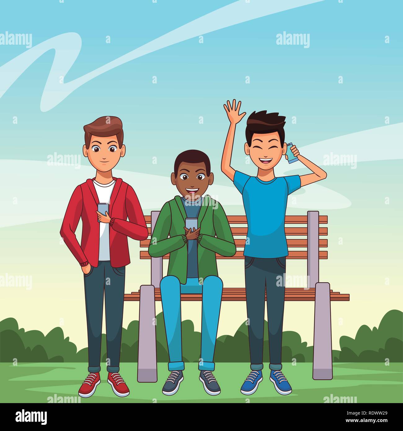 young men cartoon Stock Vector Image & Art - Alamy