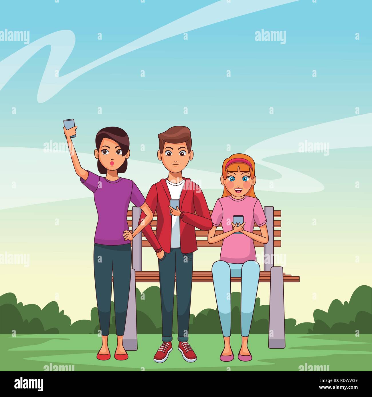 group of friends cartoon Stock Vector Image & Art - Alamy