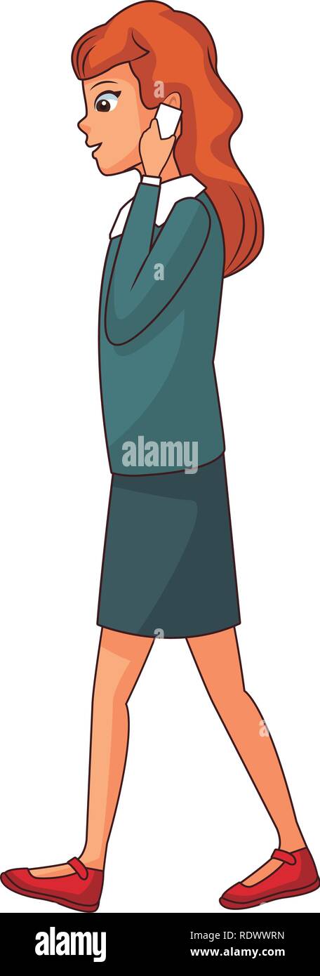 young woman calling cartoon Stock Vector Image & Art - Alamy