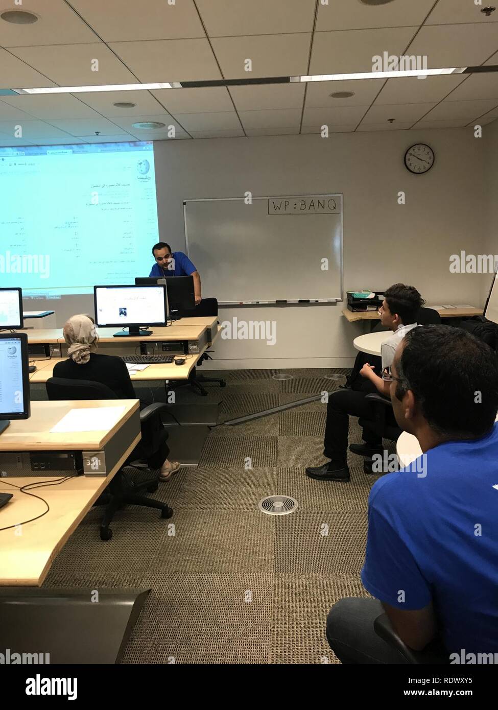 Arabic Wikipedia workshop during Wikimania 2017 at Banq 19 Stock Photo ...