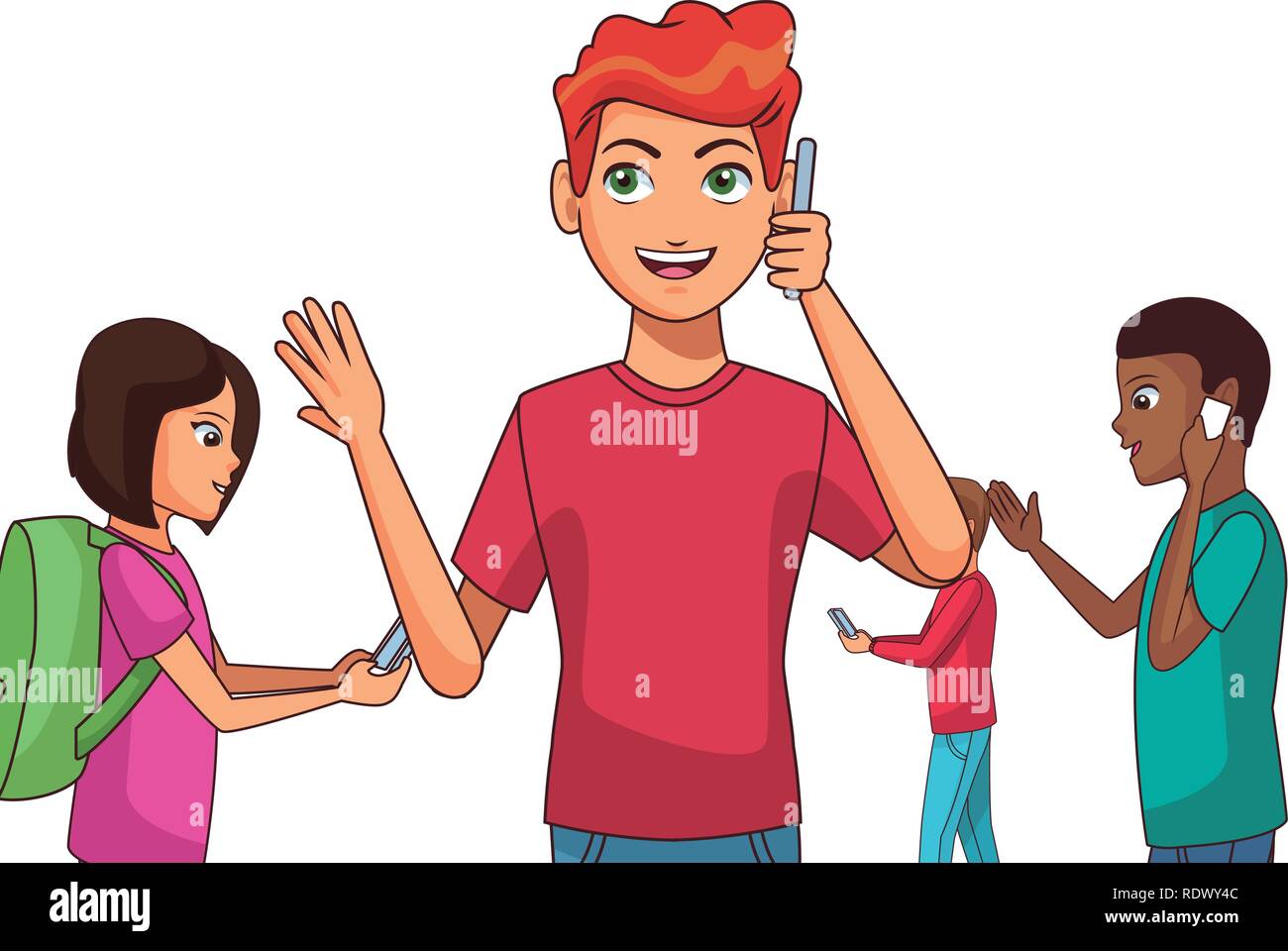 group of friends cartoon Stock Vector Image & Art - Alamy