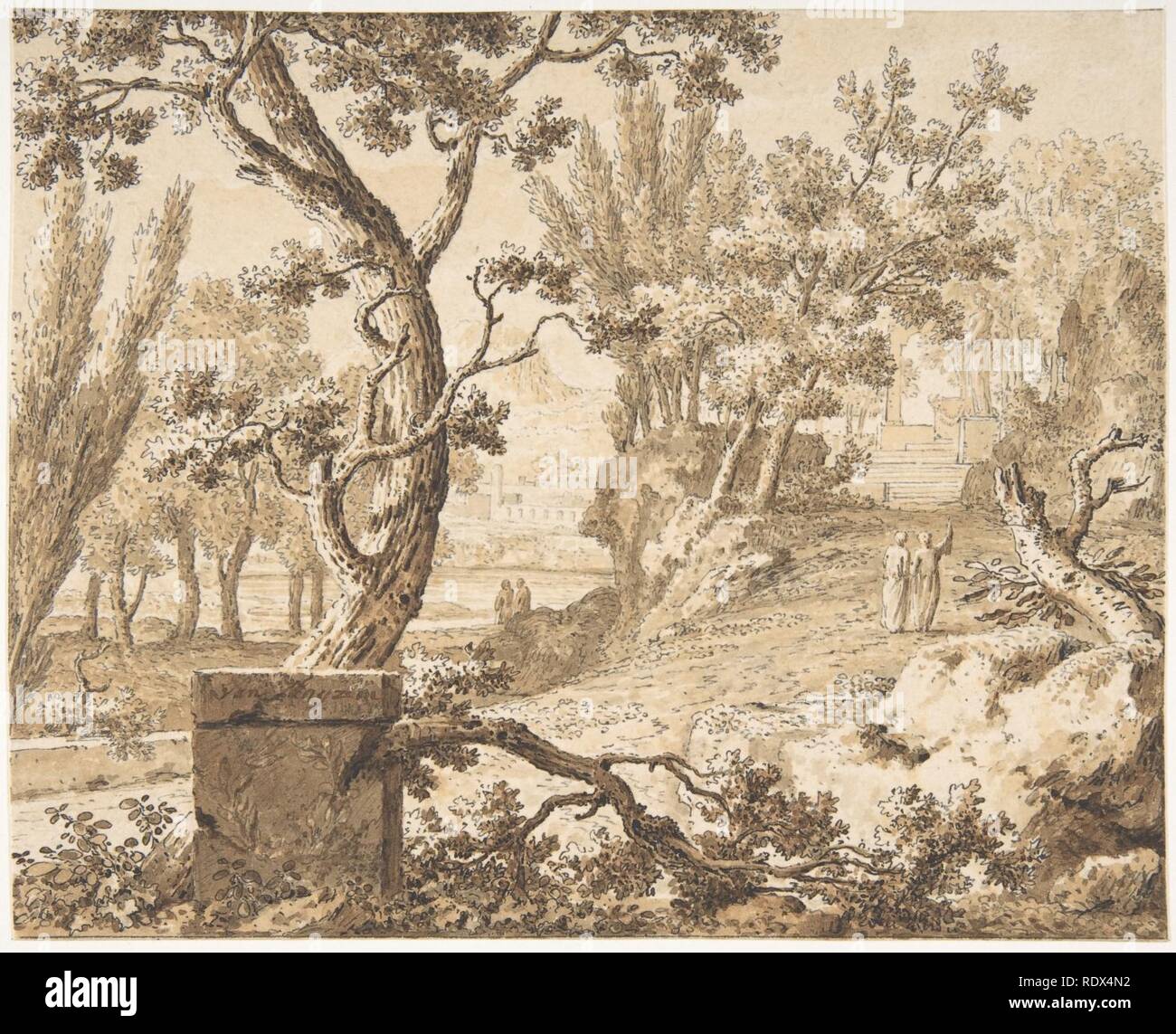 Arcadian landscape with figures hi-res stock photography and images - Alamy