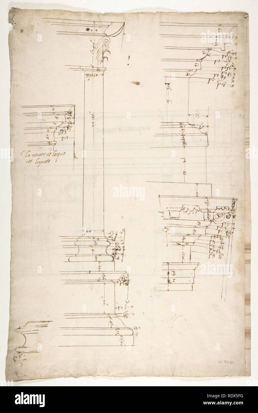 Arch of Constantine, elev, partial plan (recto) Arch of Constantine ...
