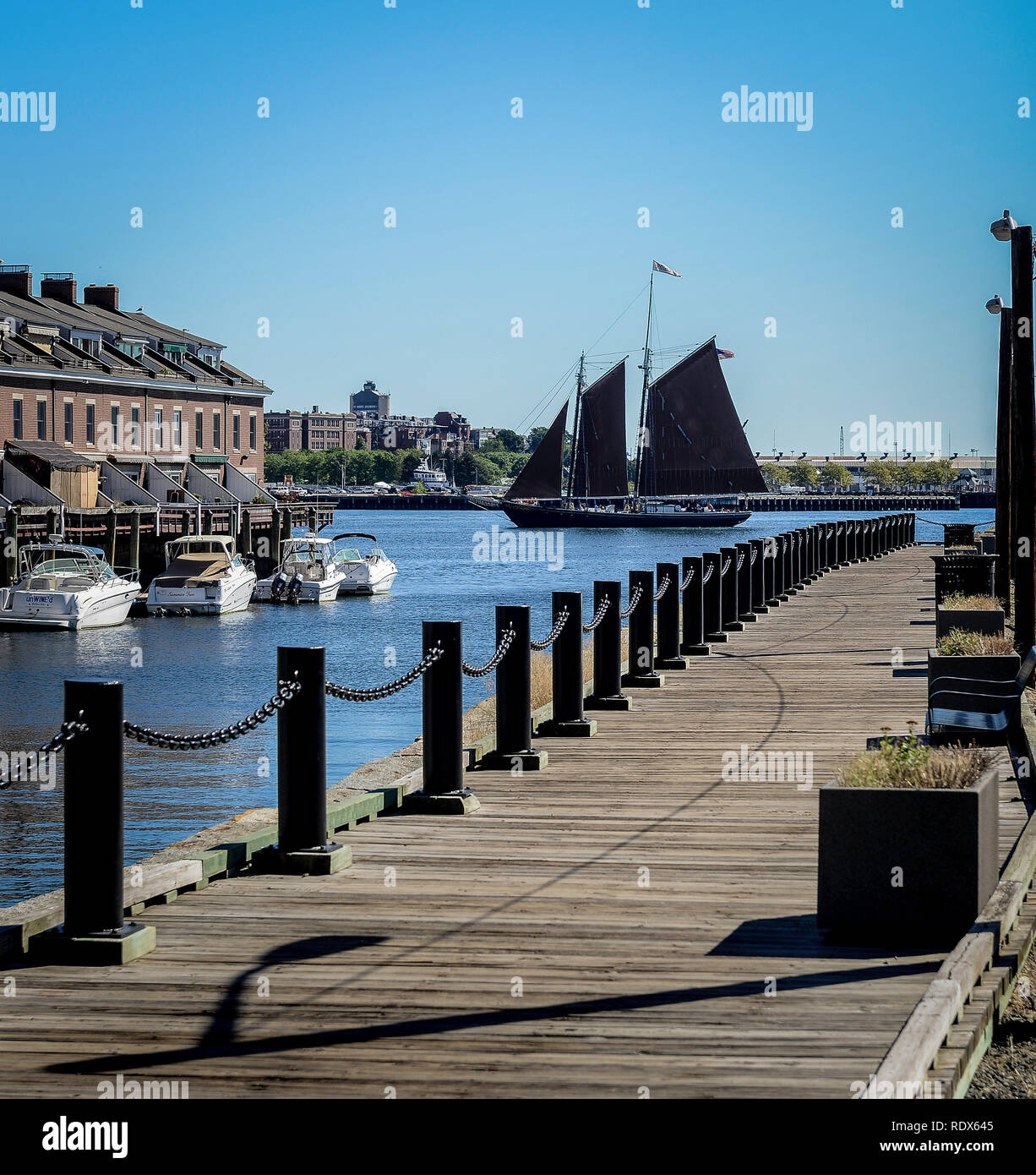 Ship in the port Boston bay Stock Photo - Alamy