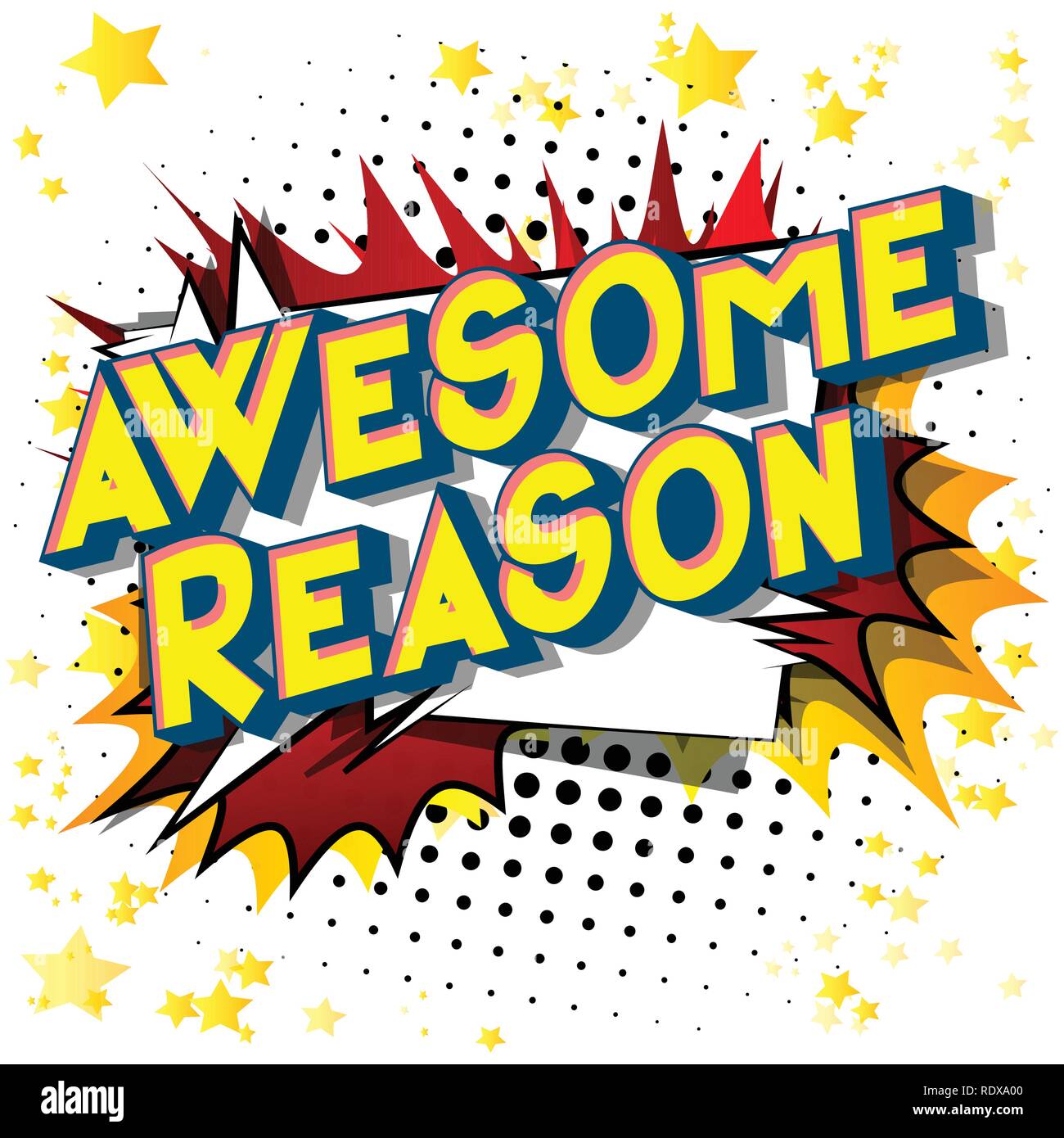 Awesome Reason - Vector illustrated comic book style phrase on abstract ...