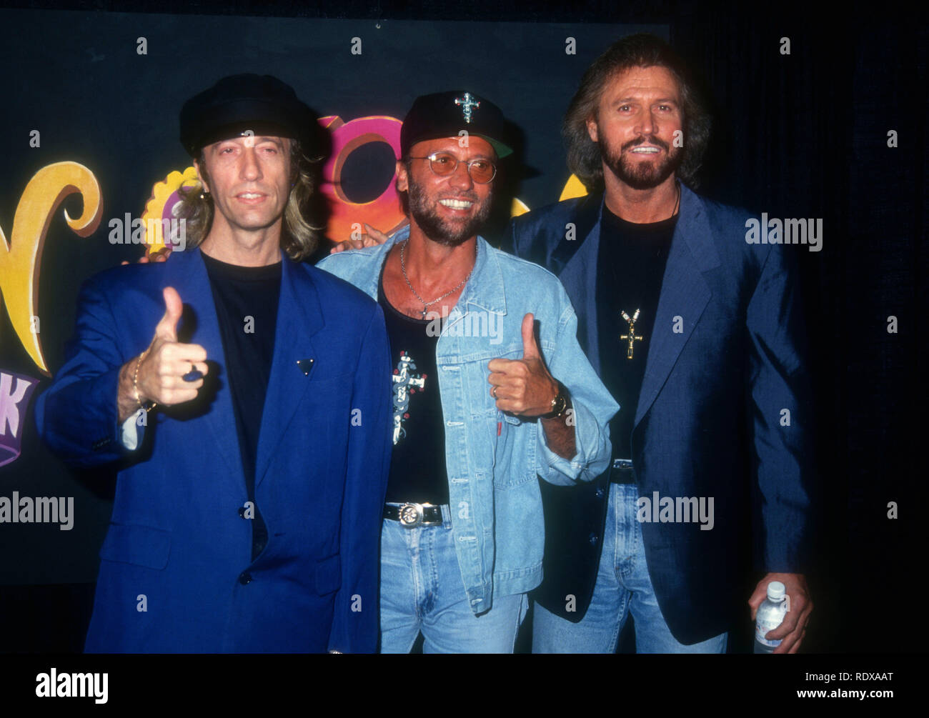 LOS ANGELES, CA - OCTOBER 2: Singers/brothers Robin Gibb, Maurice Gibb ...