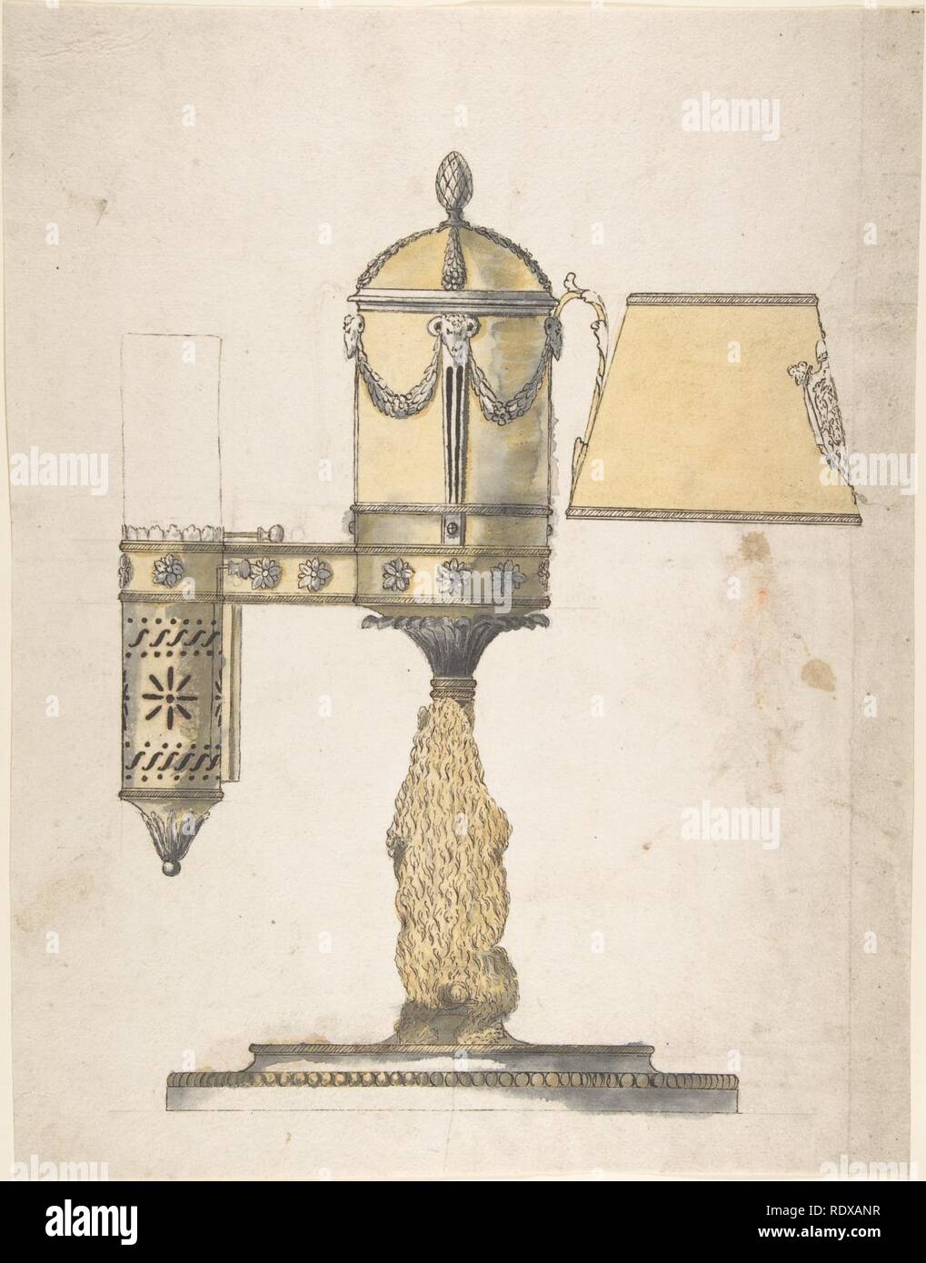 Argand Lamp with Shade Stock Photo - Alamy