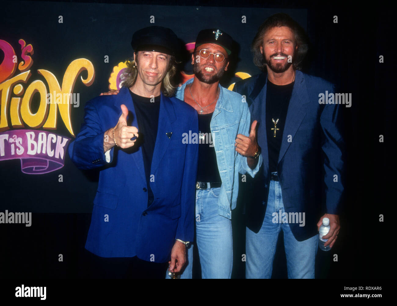 LOS ANGELES, CA - OCTOBER 2: Singers/brothers Robin Gibb, Maurice Gibb ...