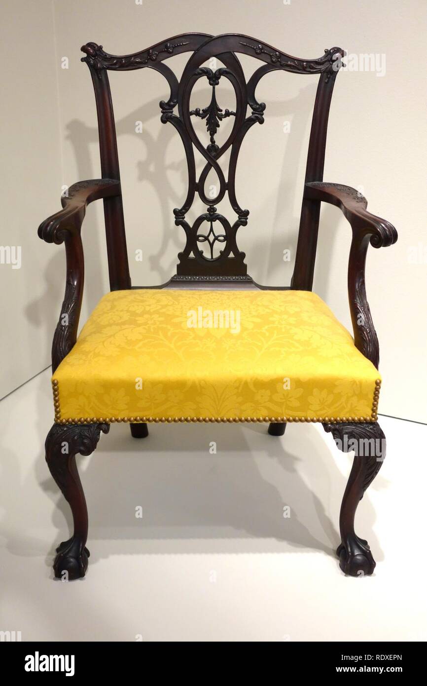 Armchair, Philadelphia, 1770-1775, carving attributed to John Pollard ...