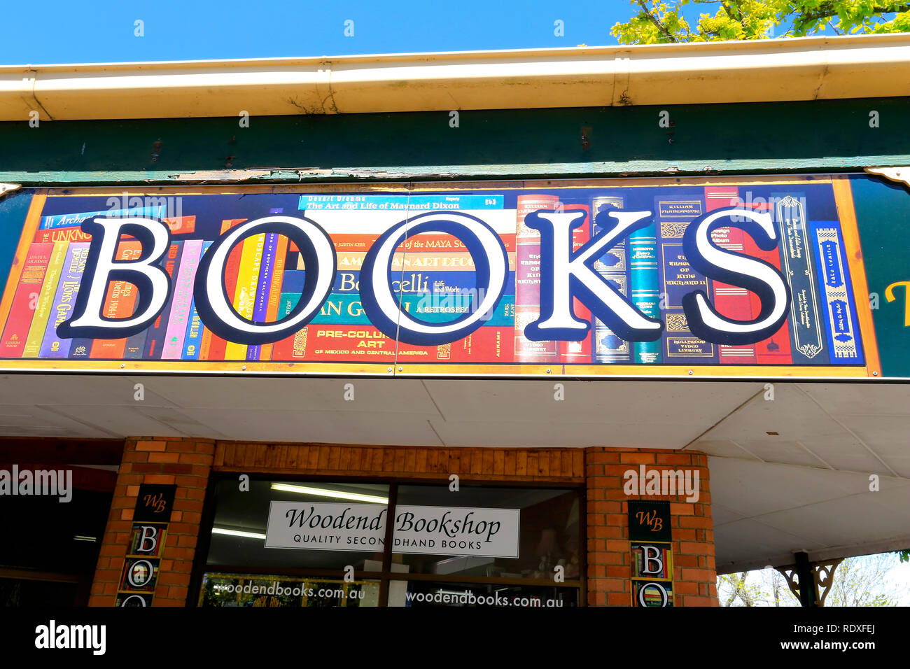 Colorful book shop sign Stock Photo - Alamy