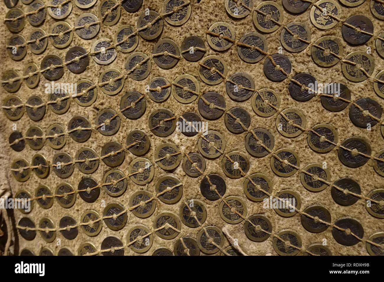 Armor with coins, Tlingit, detail, collected in Alaska in mid 1800s ...