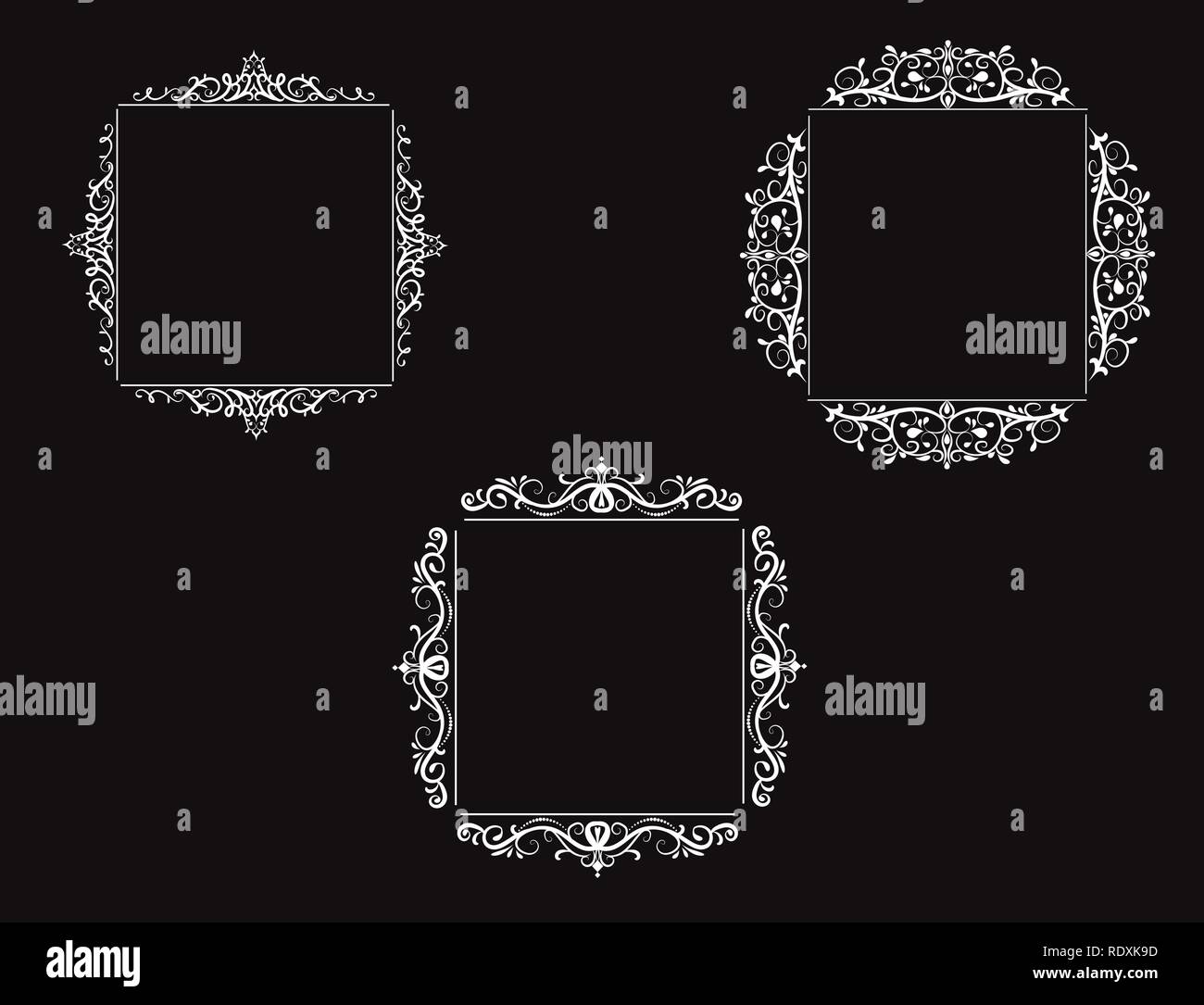 Vintage vector swirl frame set Stock Vector Image & Art - Alamy