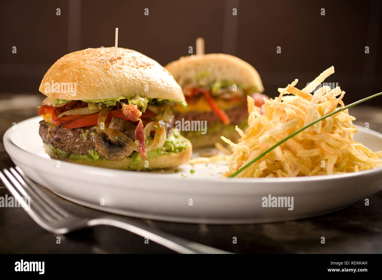 hamburger and fries Stock Photo - Alamy