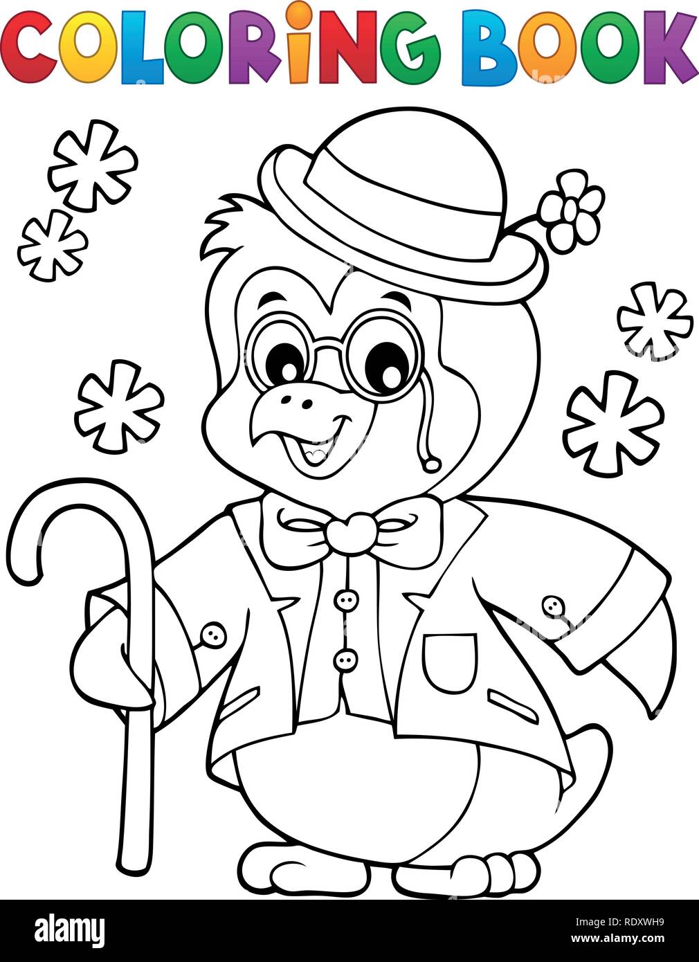 Coloring book stylized penguin topic 1 - eps10 vector illustration ...