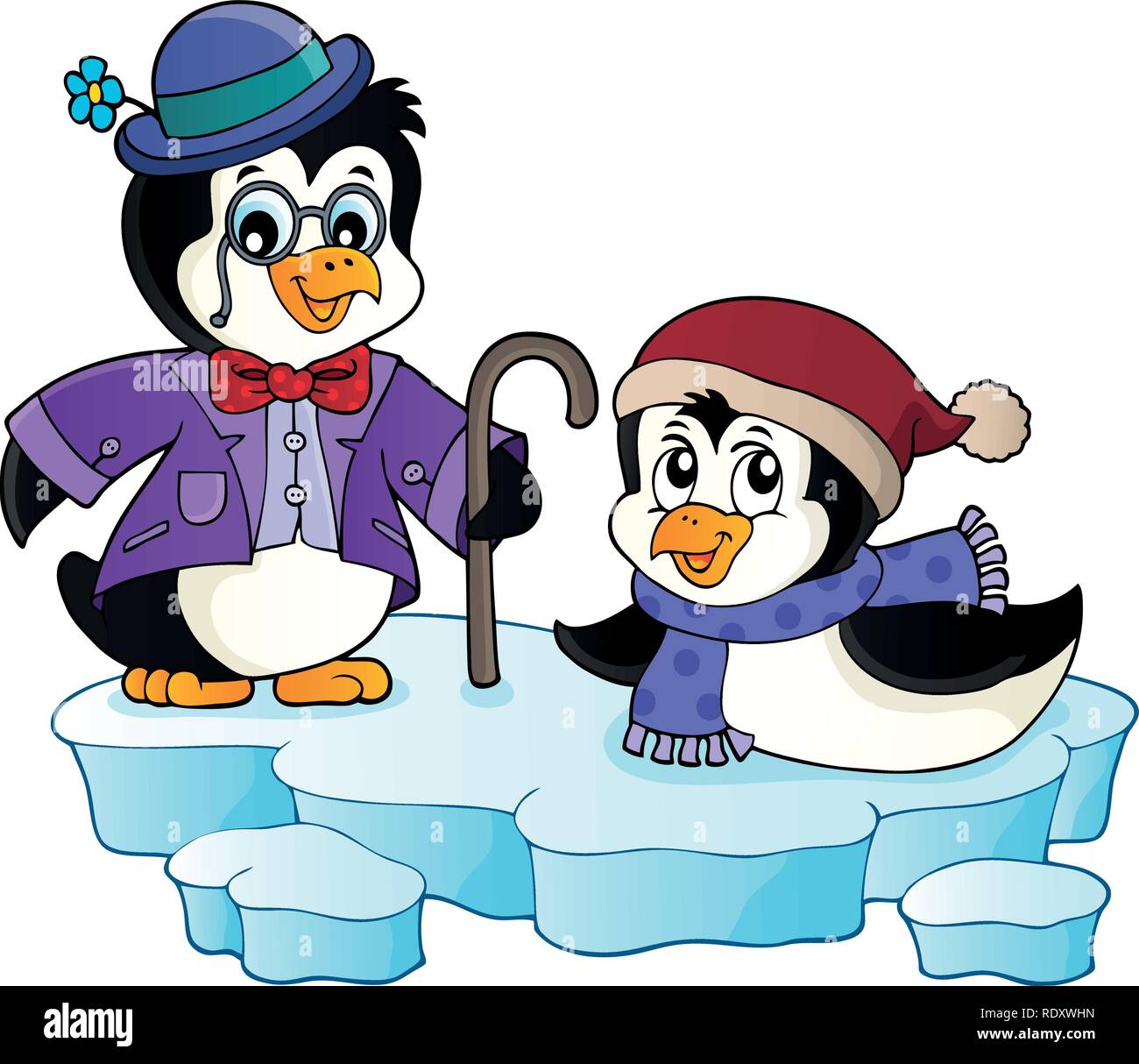 Happy stylized penguins topic image 1 - eps10 vector illustration Stock ...