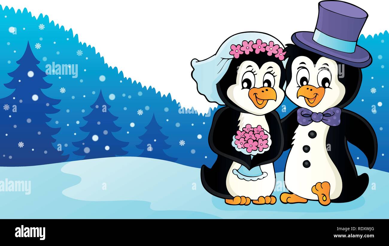 Penguin wedding theme image 3 - eps10 vector illustration Stock Vector ...