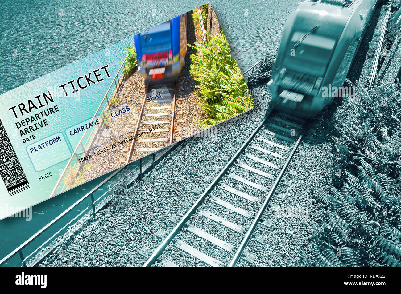 Train ticket - concept image with copy space - The contents of the ...