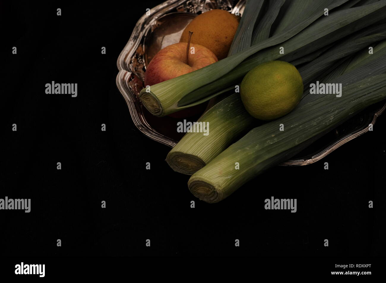 Leek Vegetable Still-life arrangement of fruits and vegetable Stock ...