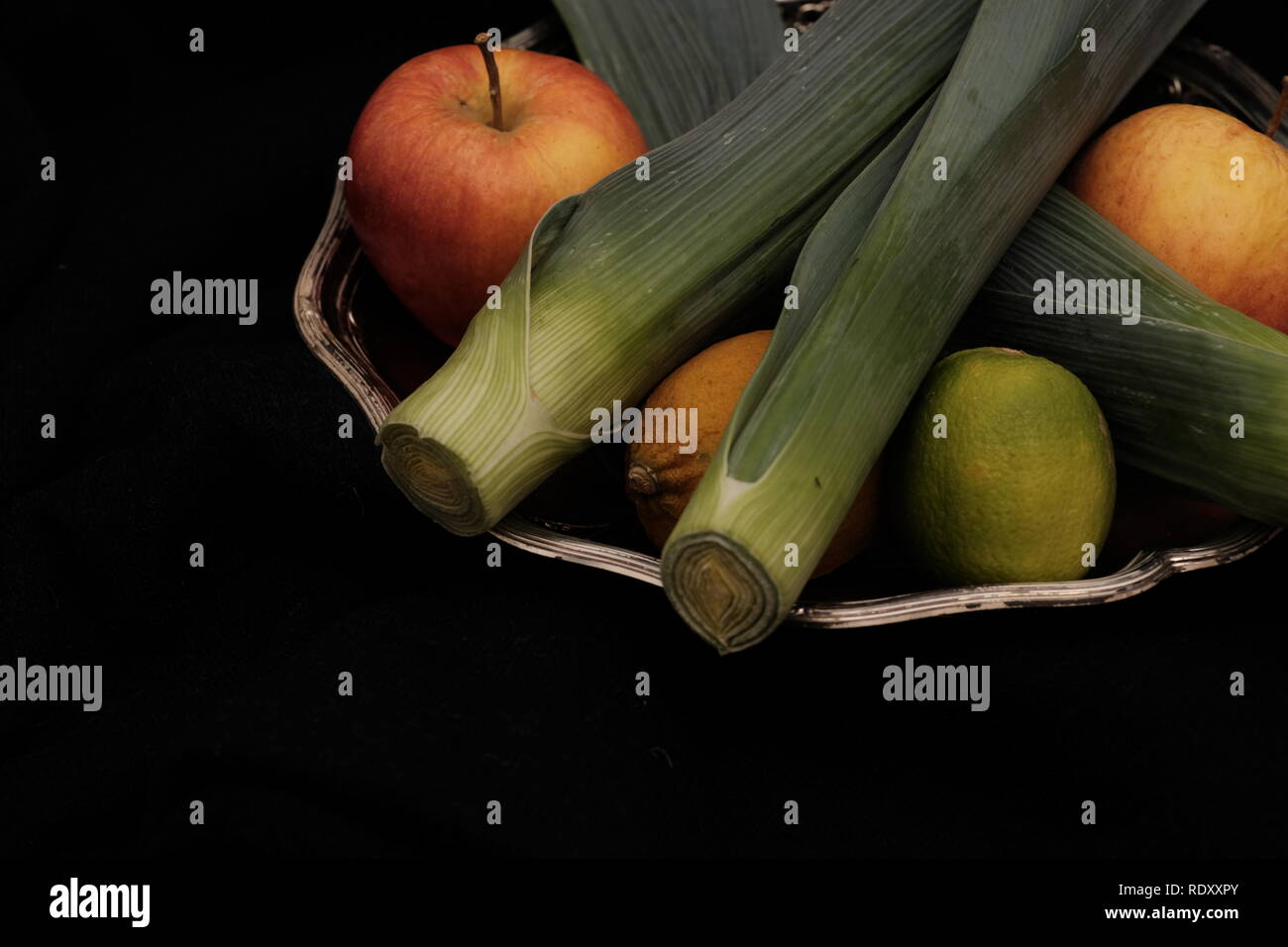 Leek Vegetable Still-life arrangement of fruits and vegetable Stock ...