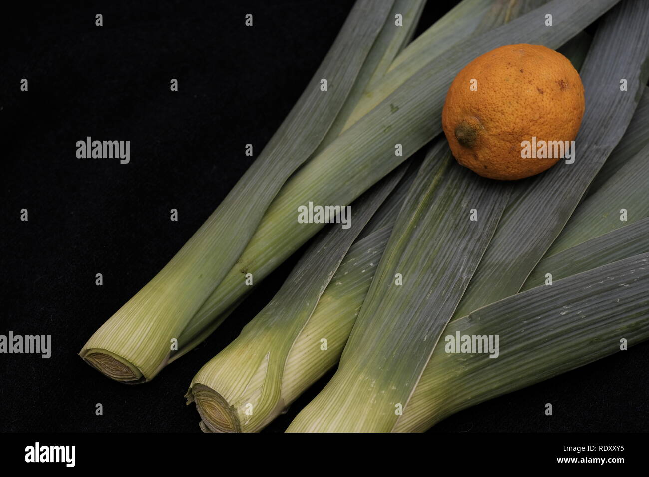 Leek Vegetable Still-life arrangement of fruits and vegetable Stock ...