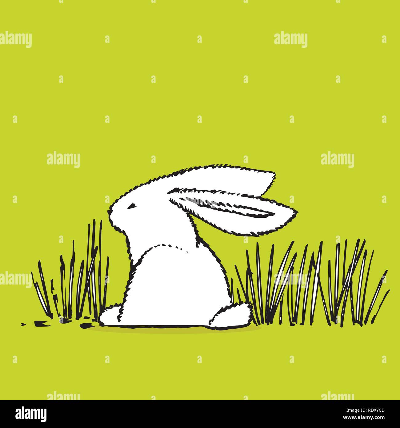 Cute rabbits, hand draw illustration. Draw vector illustration set ...