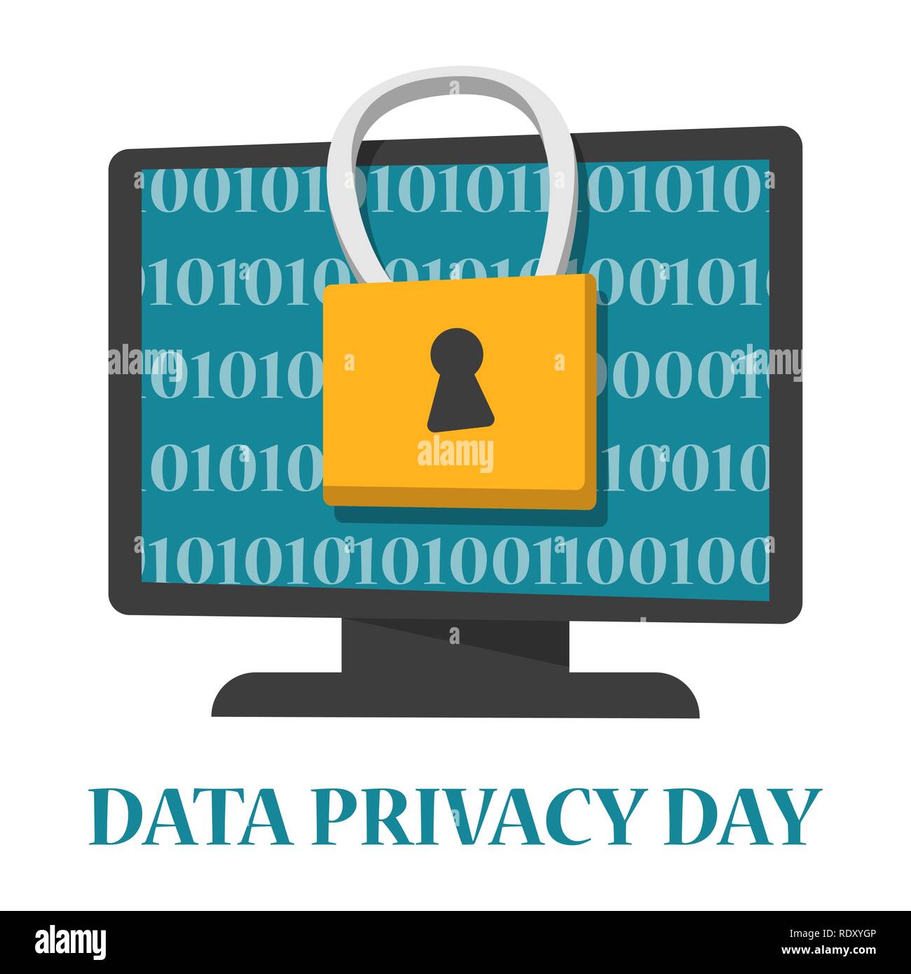 Data privacy day global holiday. Digital information security awareness ...