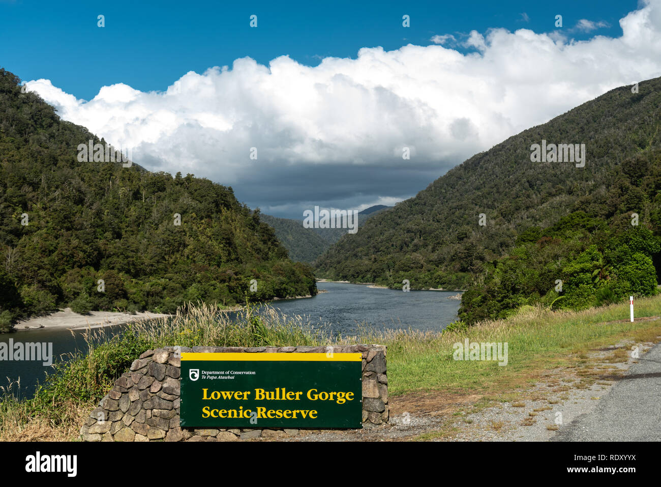 Scenic Buller River and Gorge in the South island of New Zealand Stock ...