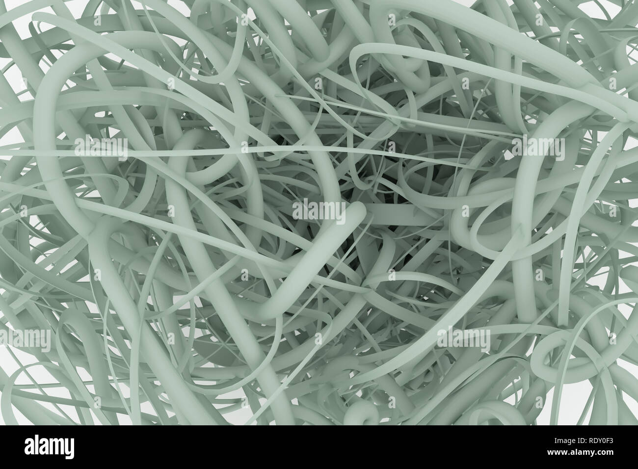 Colorful 3D rendering. CGI composition, bunch of messy string geometric ...