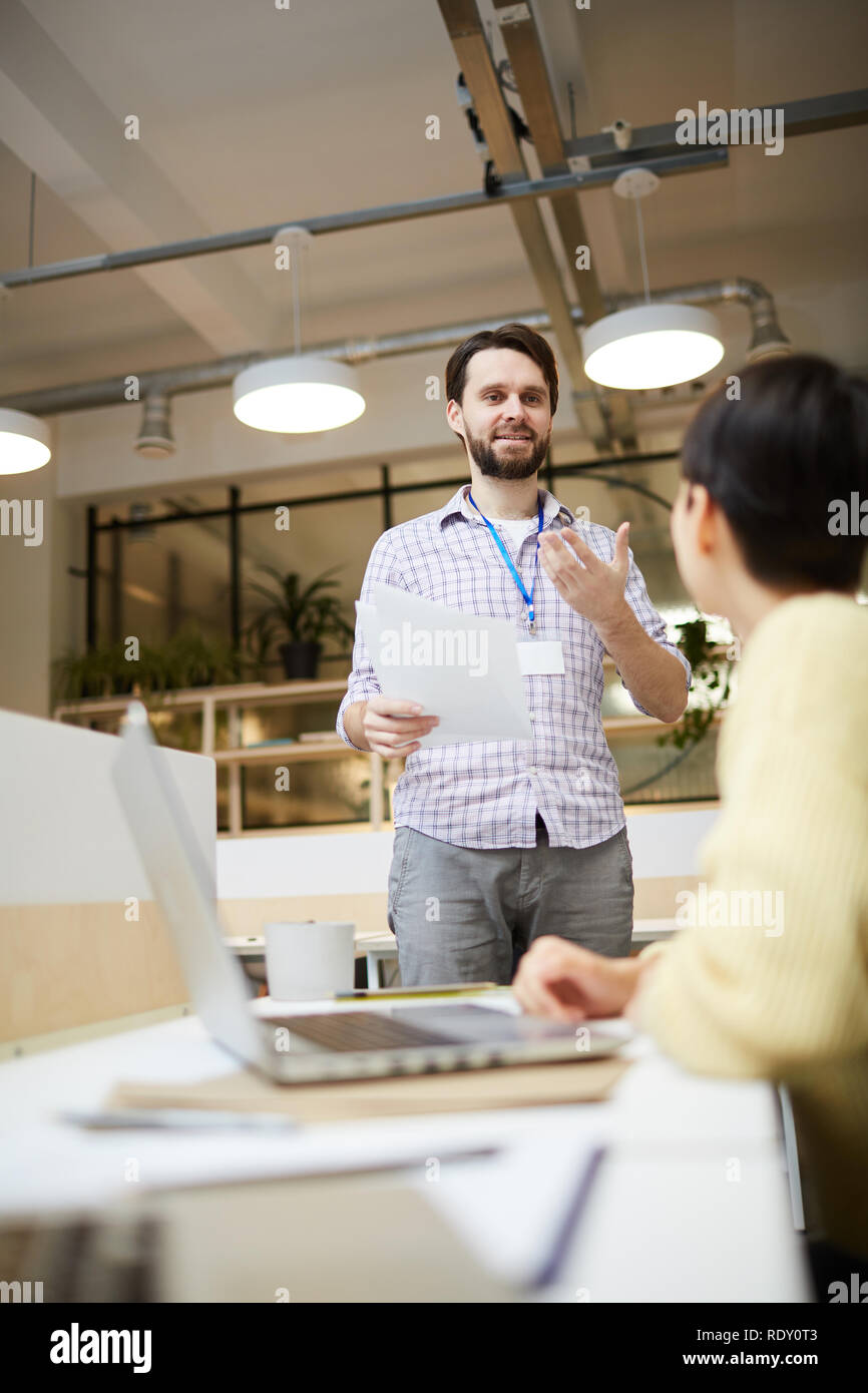 Confident manager points financial hi-res stock photography and images ...