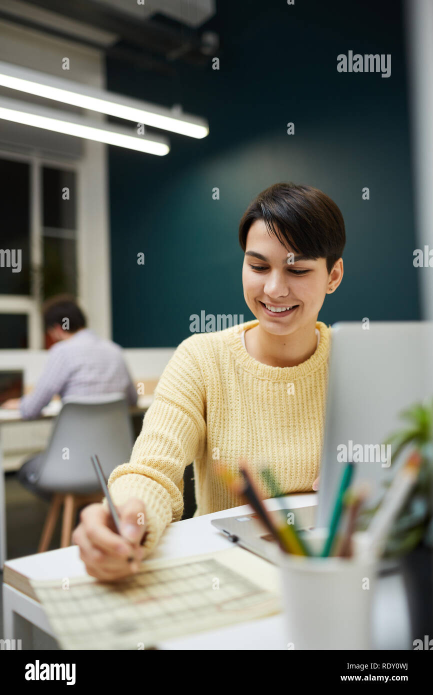 Woman organizing work Stock Photo - Alamy