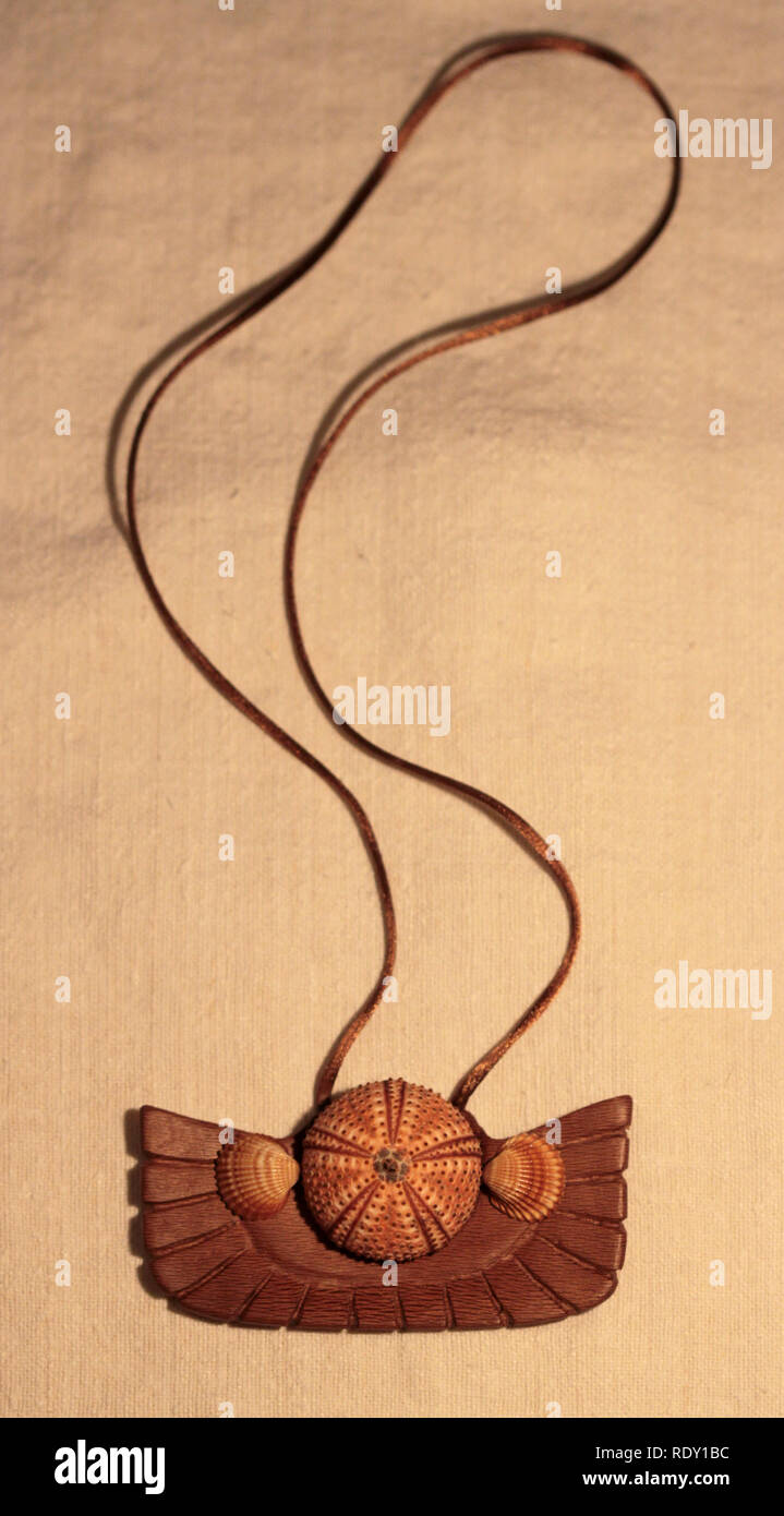Handamde necklace made of natural materials (sea urchin shells Stock ...