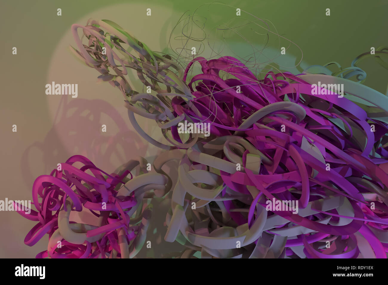 Geometric, bunch of messy string, CGI composition. For web page ...