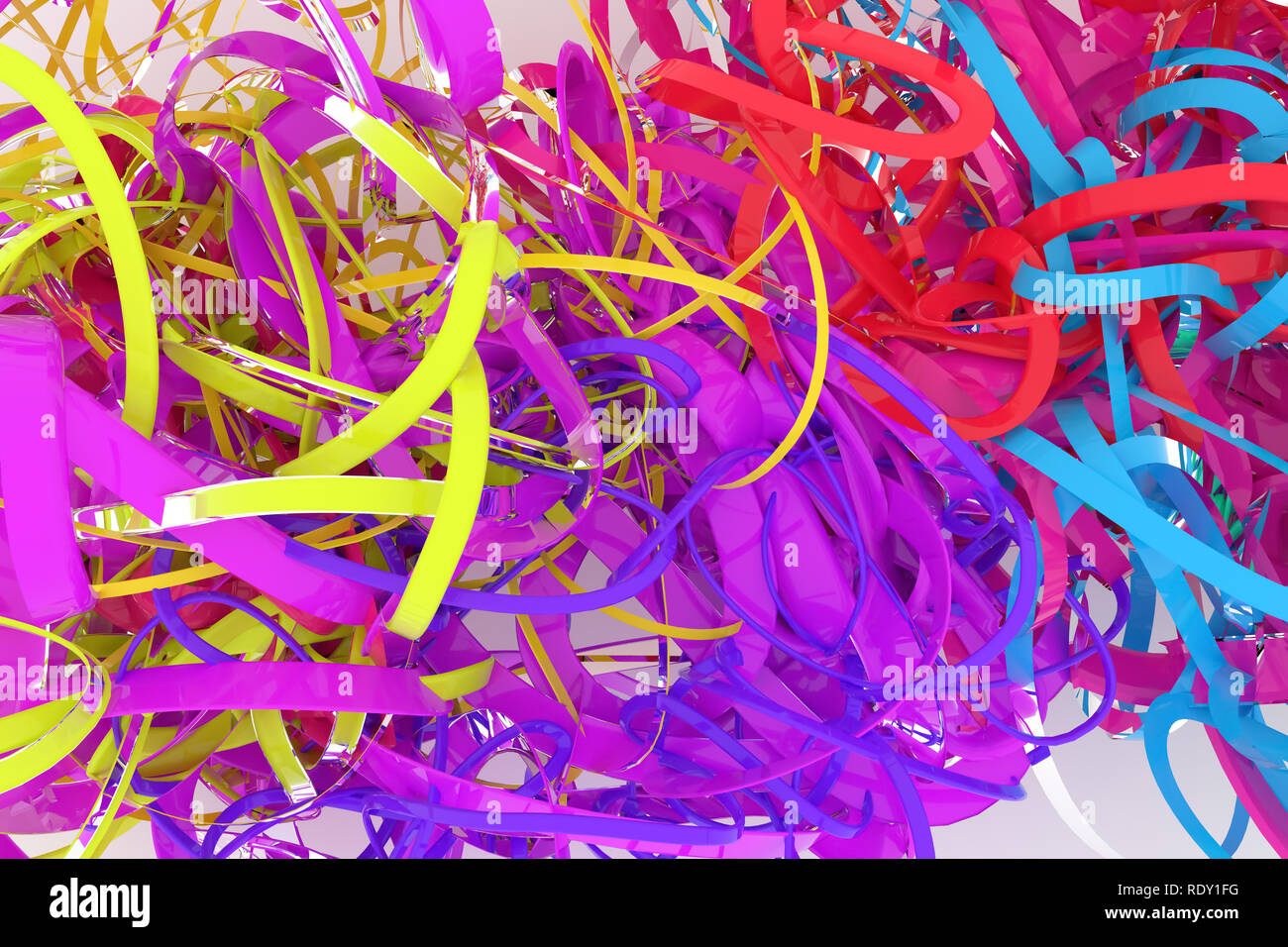 CGI composition, geometric, bunch of messy string. Decorative ...