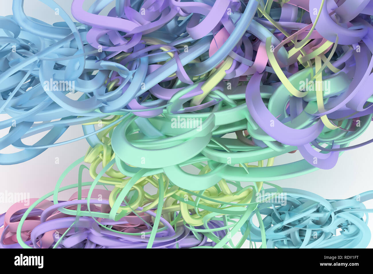 CGI composition, bunch of messy string geometric, for design texture or ...