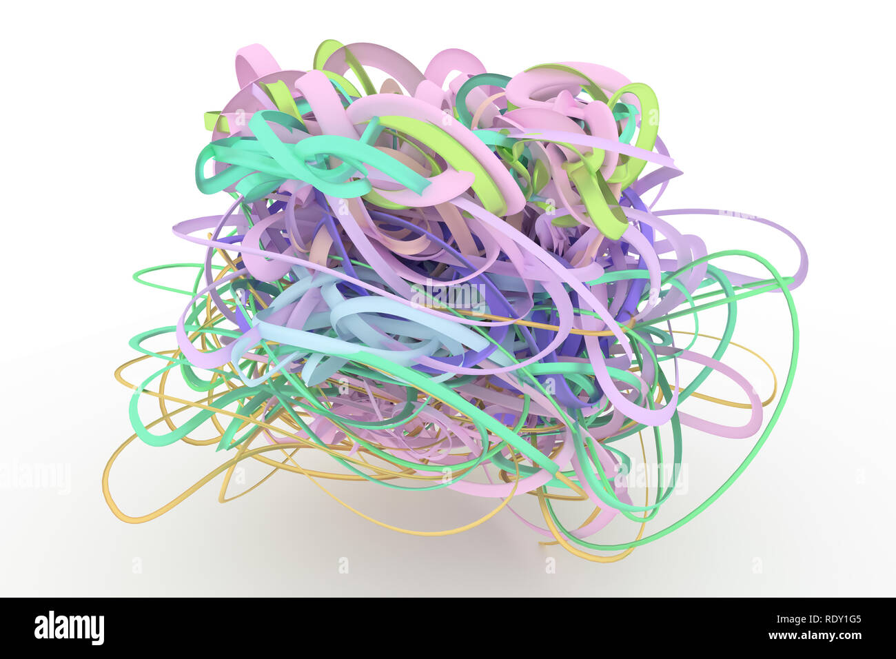 Geometric, bunch of messy string, CGI composition. For web page ...