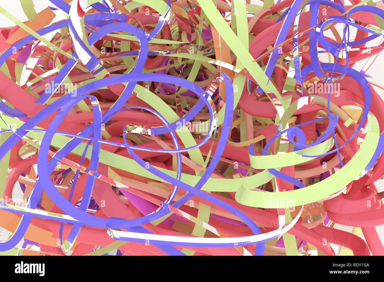 Abstract geometric bunch of messy string, CGI composition, for web page ...