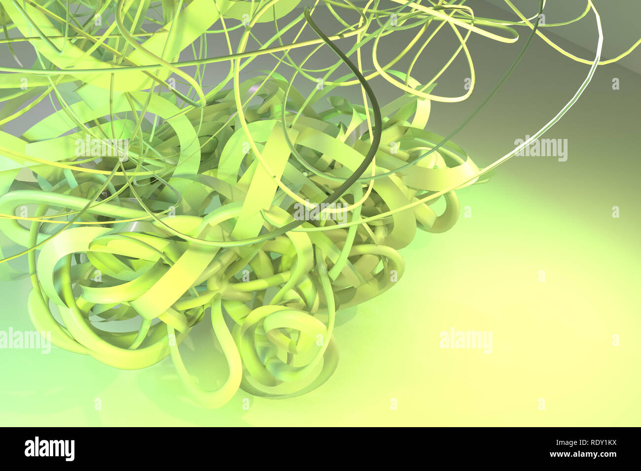 CGI composition, bunch of messy string geometric, for design texture or ...