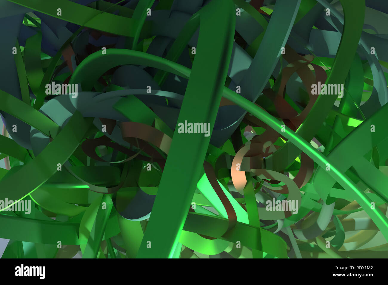 Colorful 3D rendering. Background abstract, bunch of messy string ...