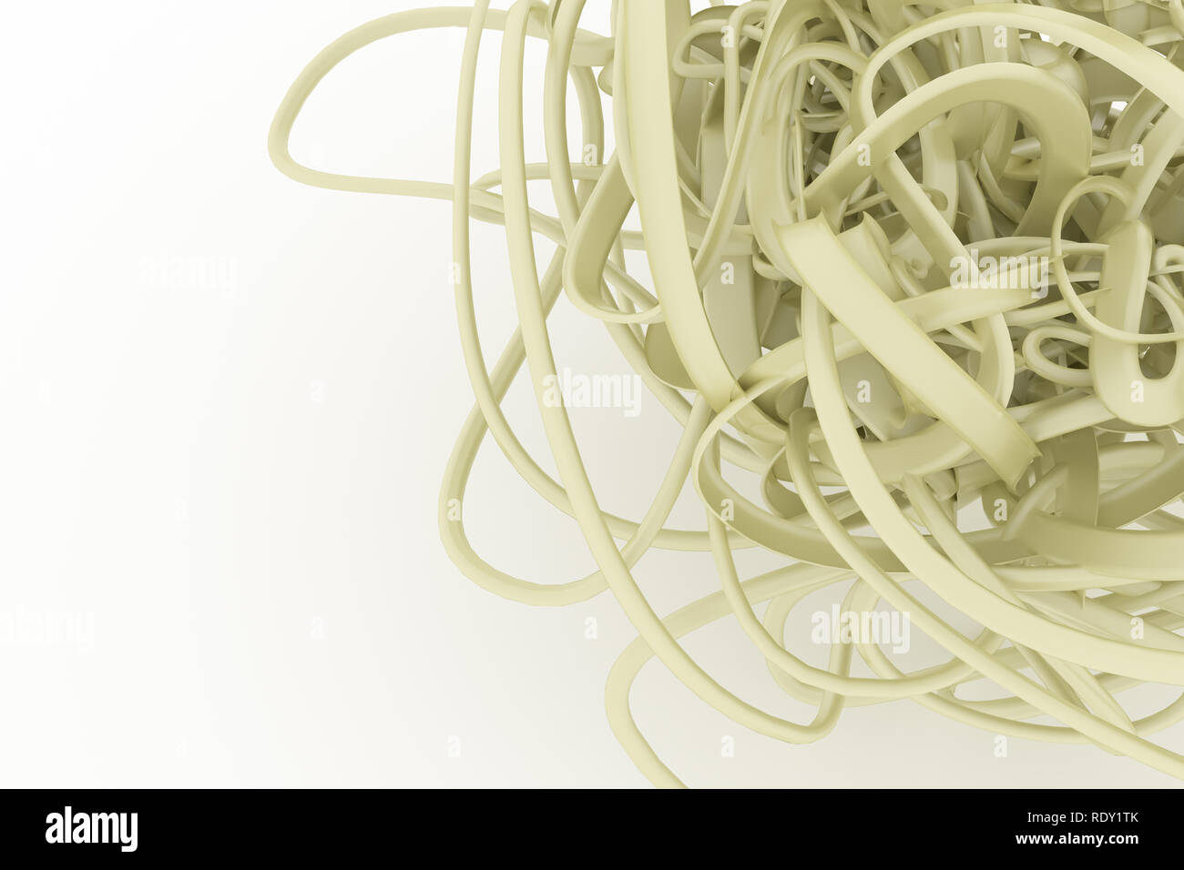 Colorful 3D rendering. CGI composition, bunch of messy string geometric ...