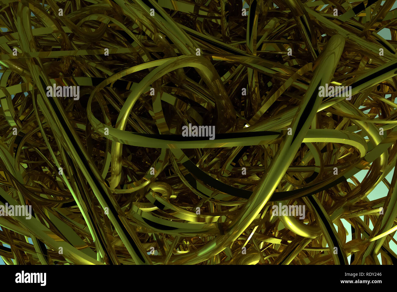 Geometric, bunch of messy string, CGI composition. For web page ...