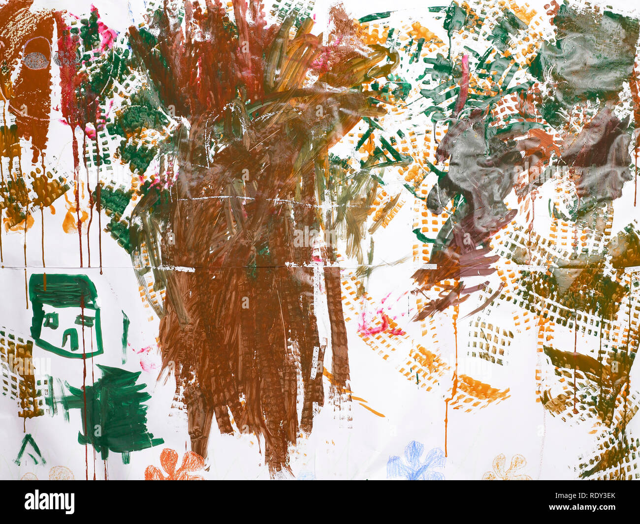 STILL LIFE OF A PAINTING PAINTED BY YOUNG CHILDREN Stock Photo - Alamy