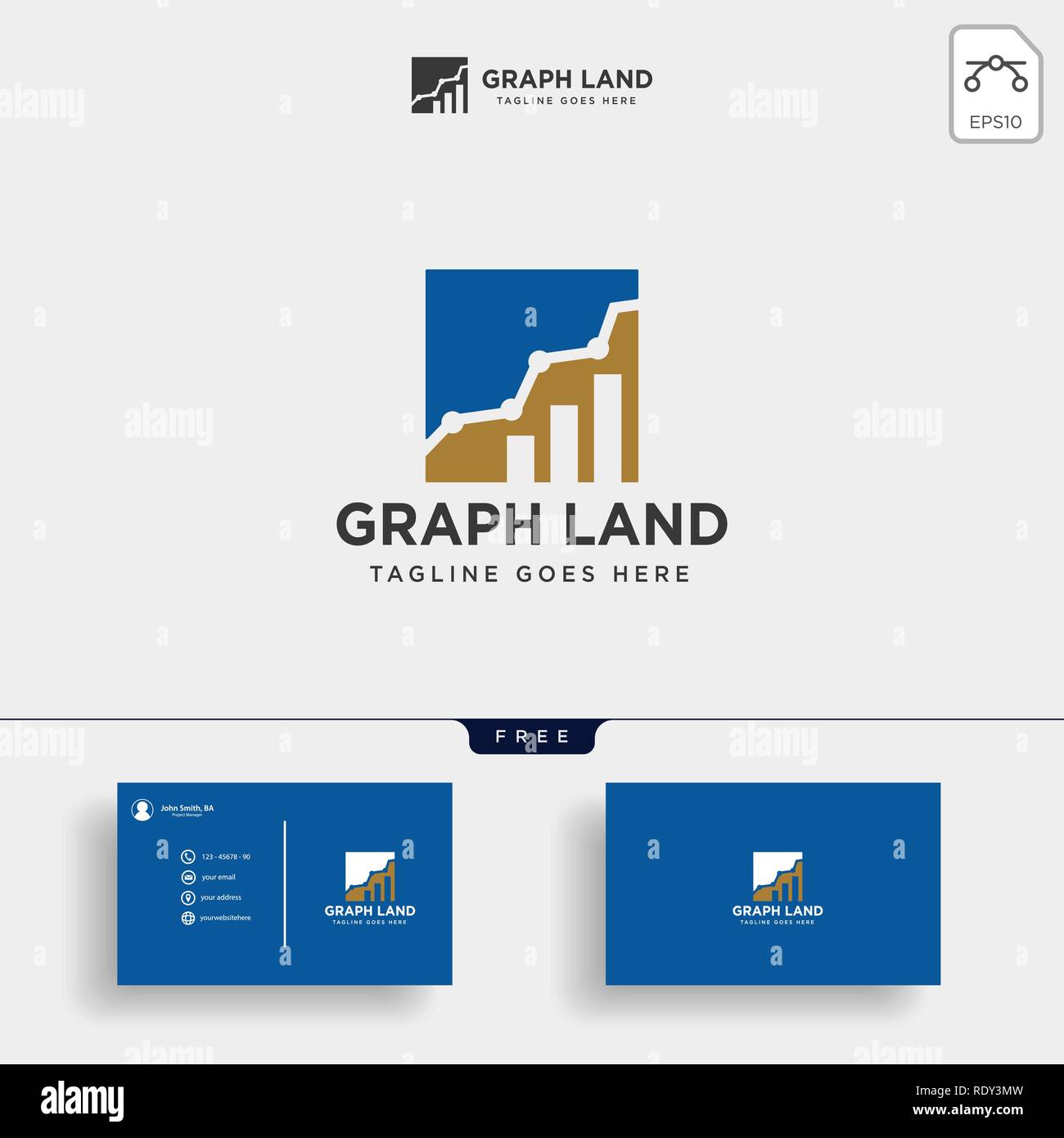 consulting, consult graphic statistic logo template with business card ...