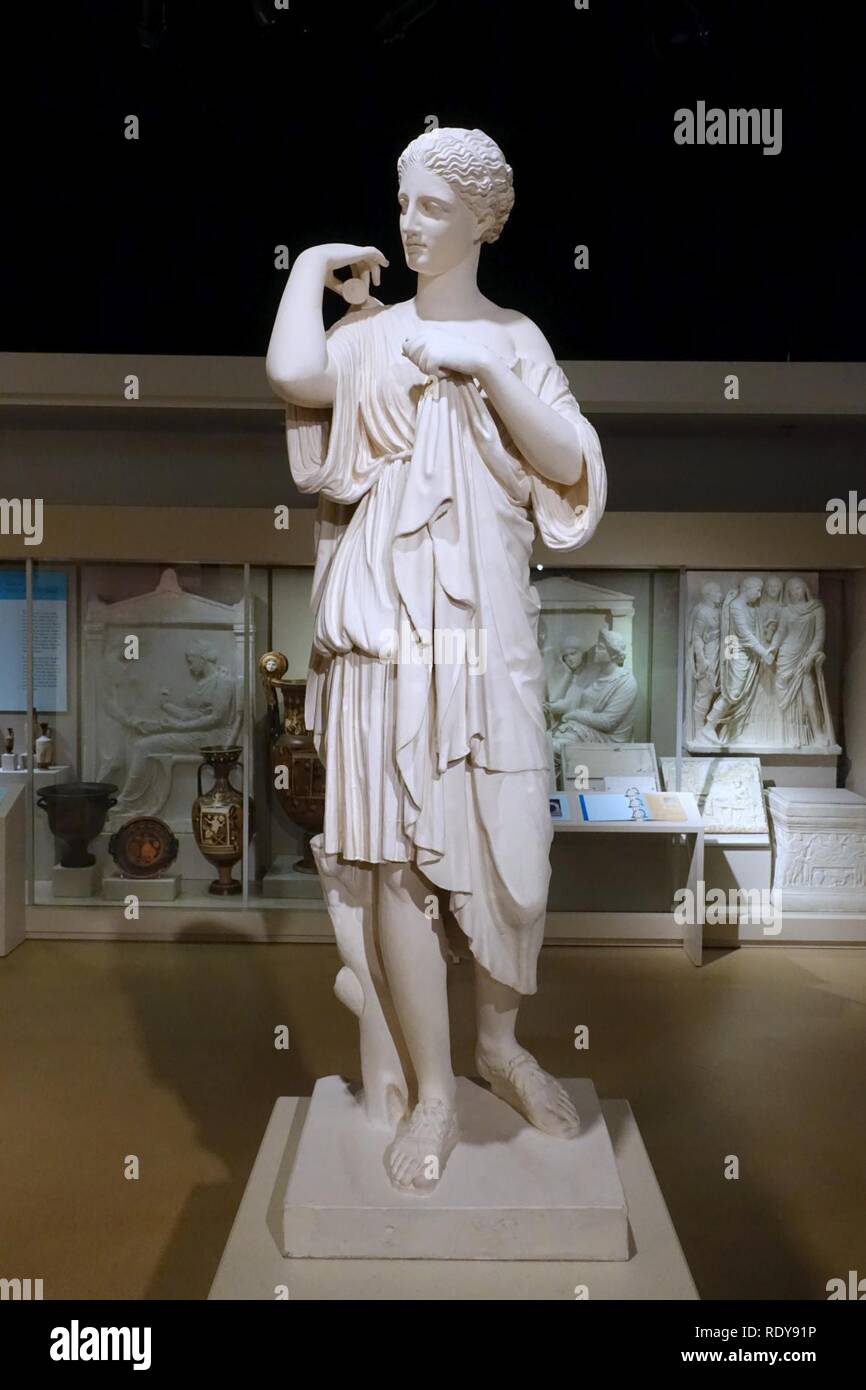 Artemis by Praxiteles, plaster cast of 2nd century AD Roman marble copy ...