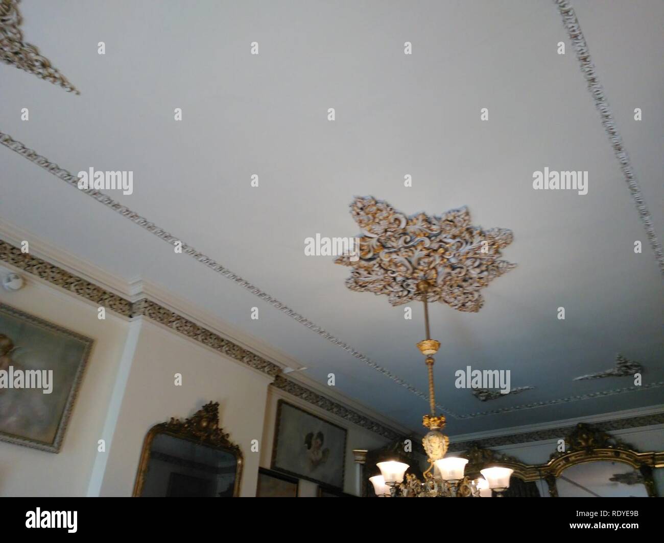 Ashton Villa ceiling Stock Photo - Alamy