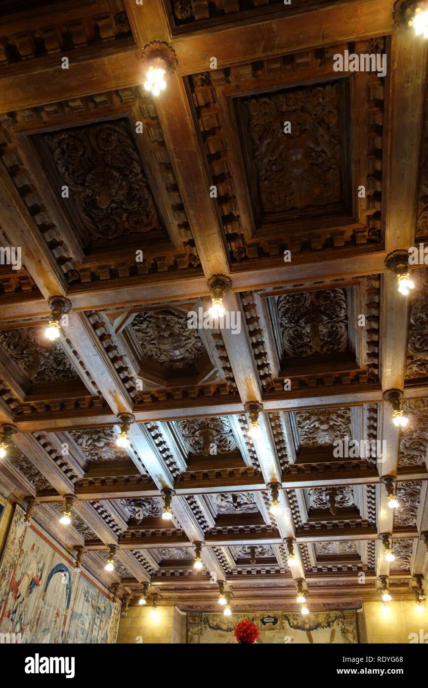 Assembly Room ceiling - Hearst Castle Stock Photo - Alamy