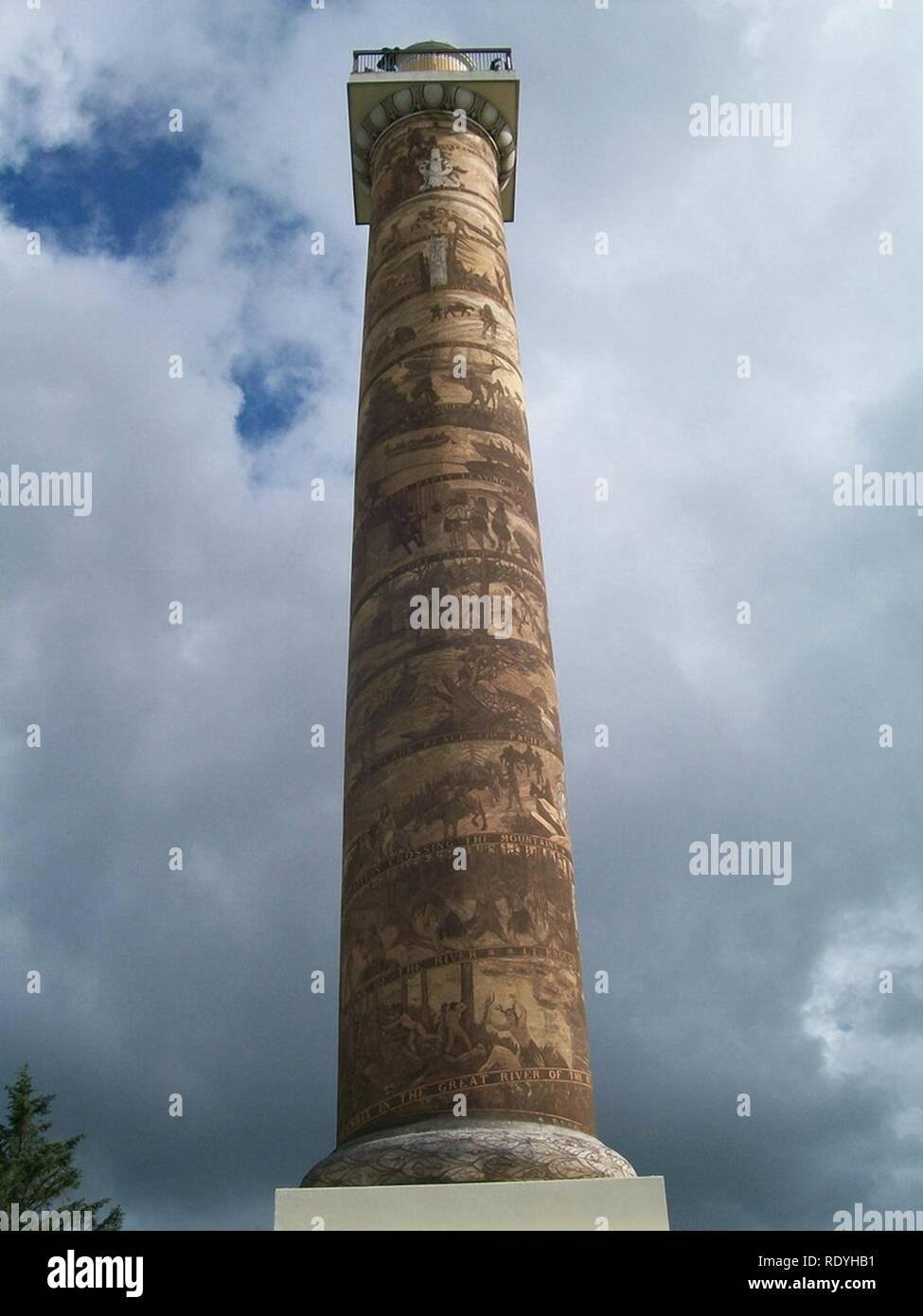 Astoria Column closeview Stock Photo - Alamy