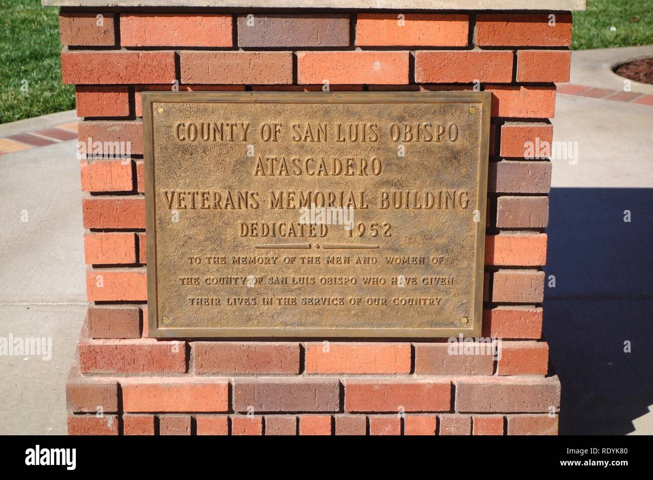 Atascadero City Hall plaque - Atascadero, CA Stock Photo - Alamy