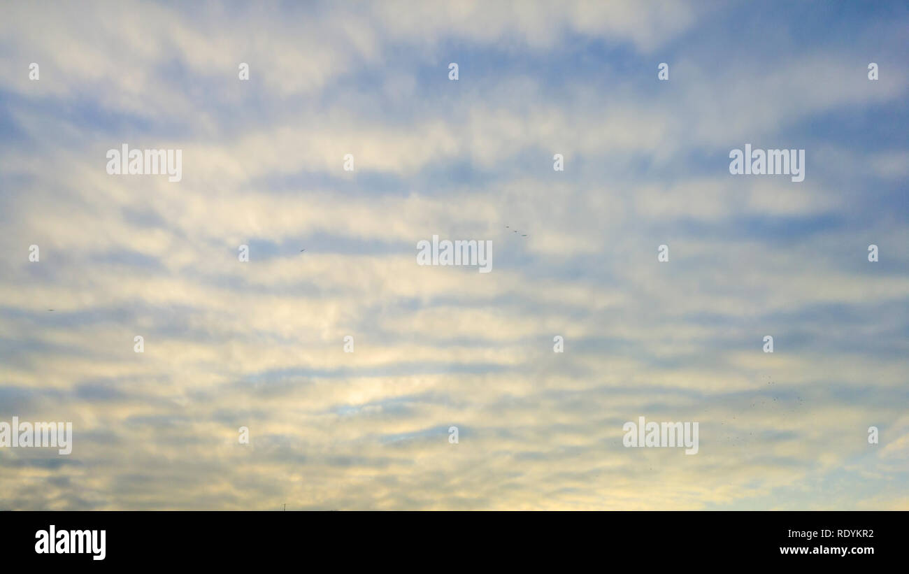 Beautiful wavy pattern clouds in the sky during sunset Stock Photo - Alamy