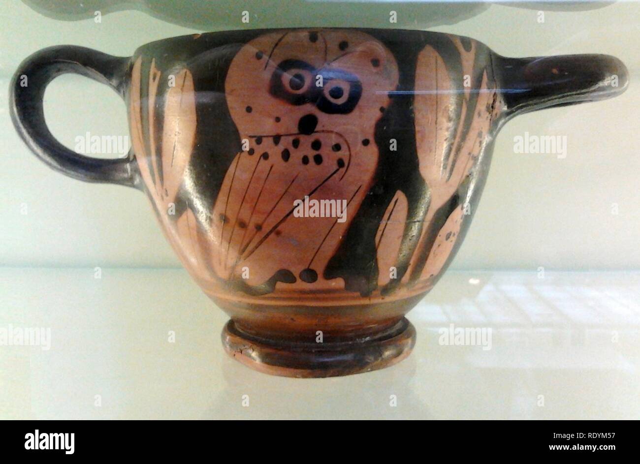 Athens Kotyle cup with an owl Stock Photo - Alamy